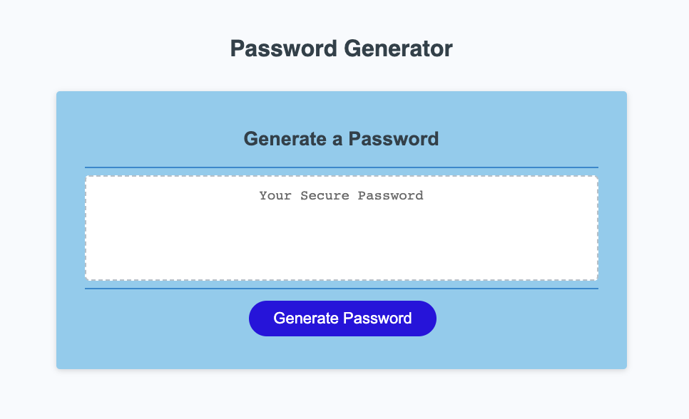 Password Generator | password-generator